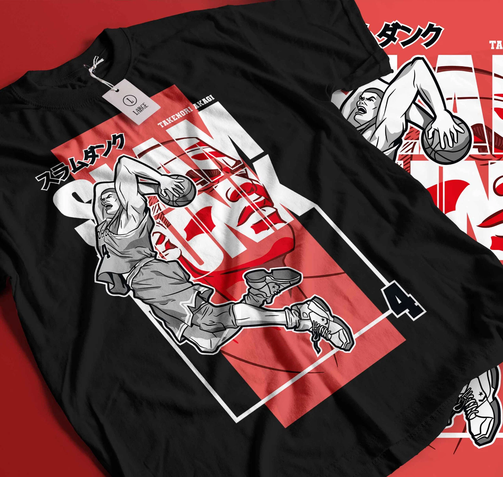 Slam Dunk T-shirt Slam Dunk Team Basketball Anime Sport Manga All Size ...