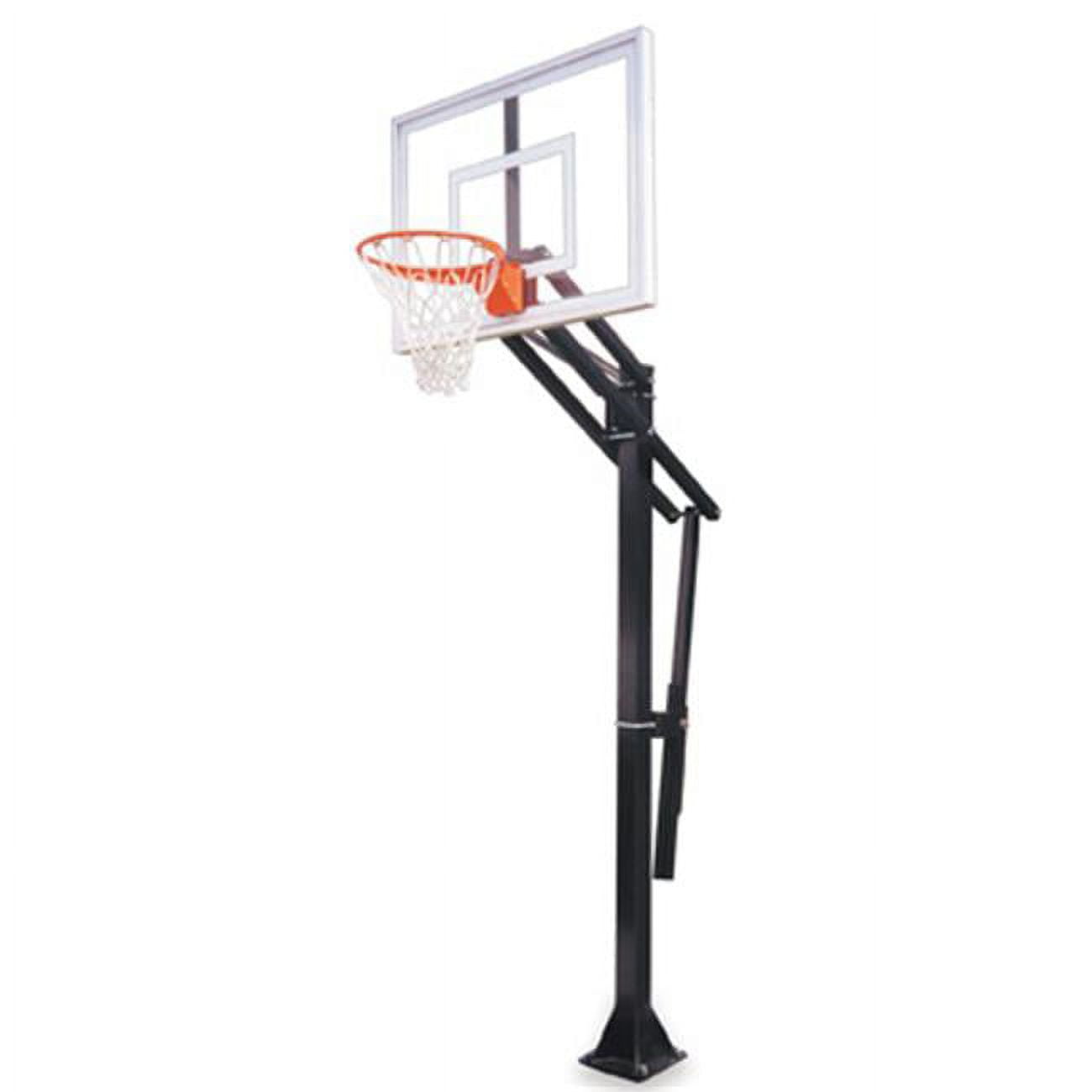 Slam II-BP Steel-Acrylic In Ground Adjustable Basketball System, Grey ...