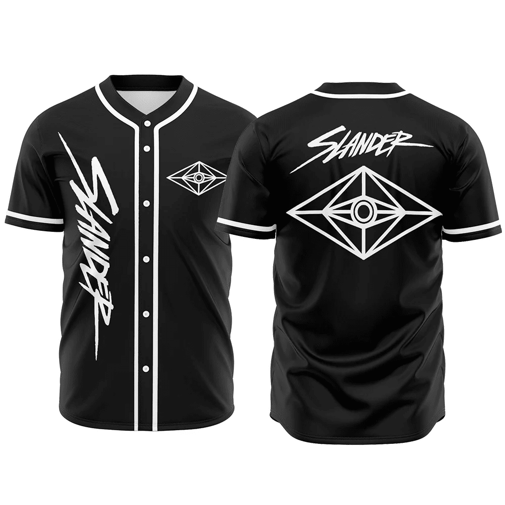 Slander Merch Black Baseball Jersey Harajuku Thin button Baseball ...