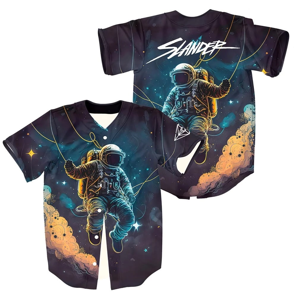 Slander Merch Spaceman Baseball Jersey Harajuku Thin button Baseball ...