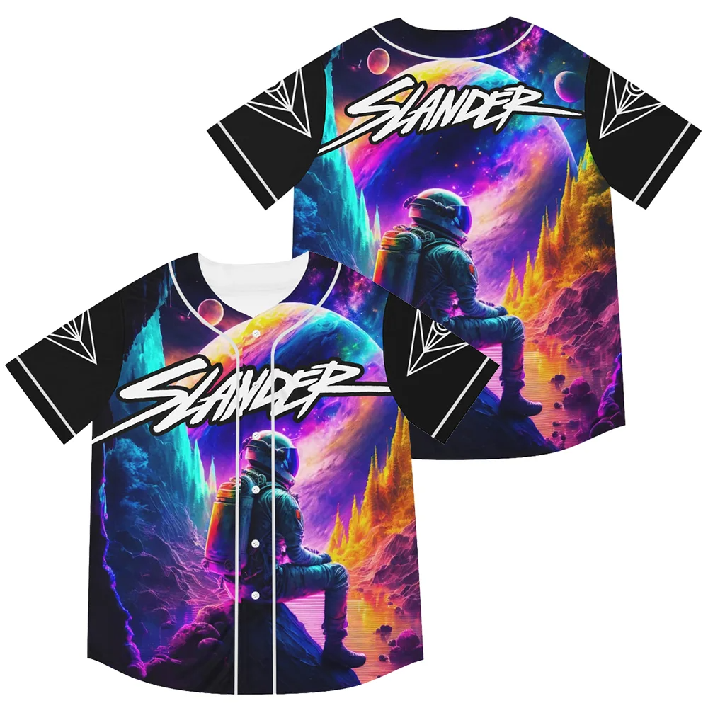 Slander Merch Spaceman Baseball Jersey Harajuku Thin button Baseball ...