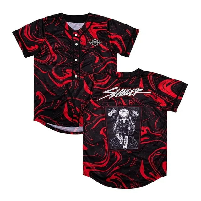 Slander Merch Spaceman V-Neck Logo Baseball Jersey T-shirt Summer Women ...