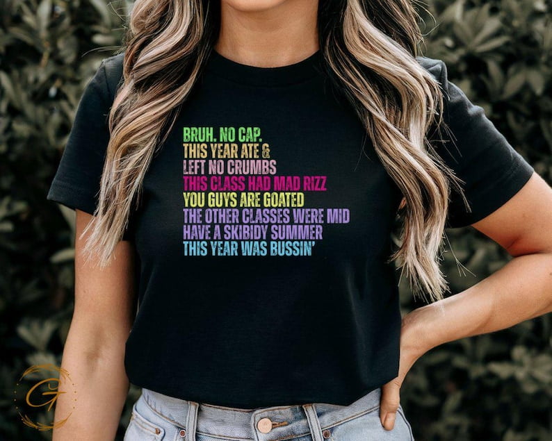 Slang T-Shirt, Typographic Phrases Tees, Gen Z Saying Shirts, Funny No ...