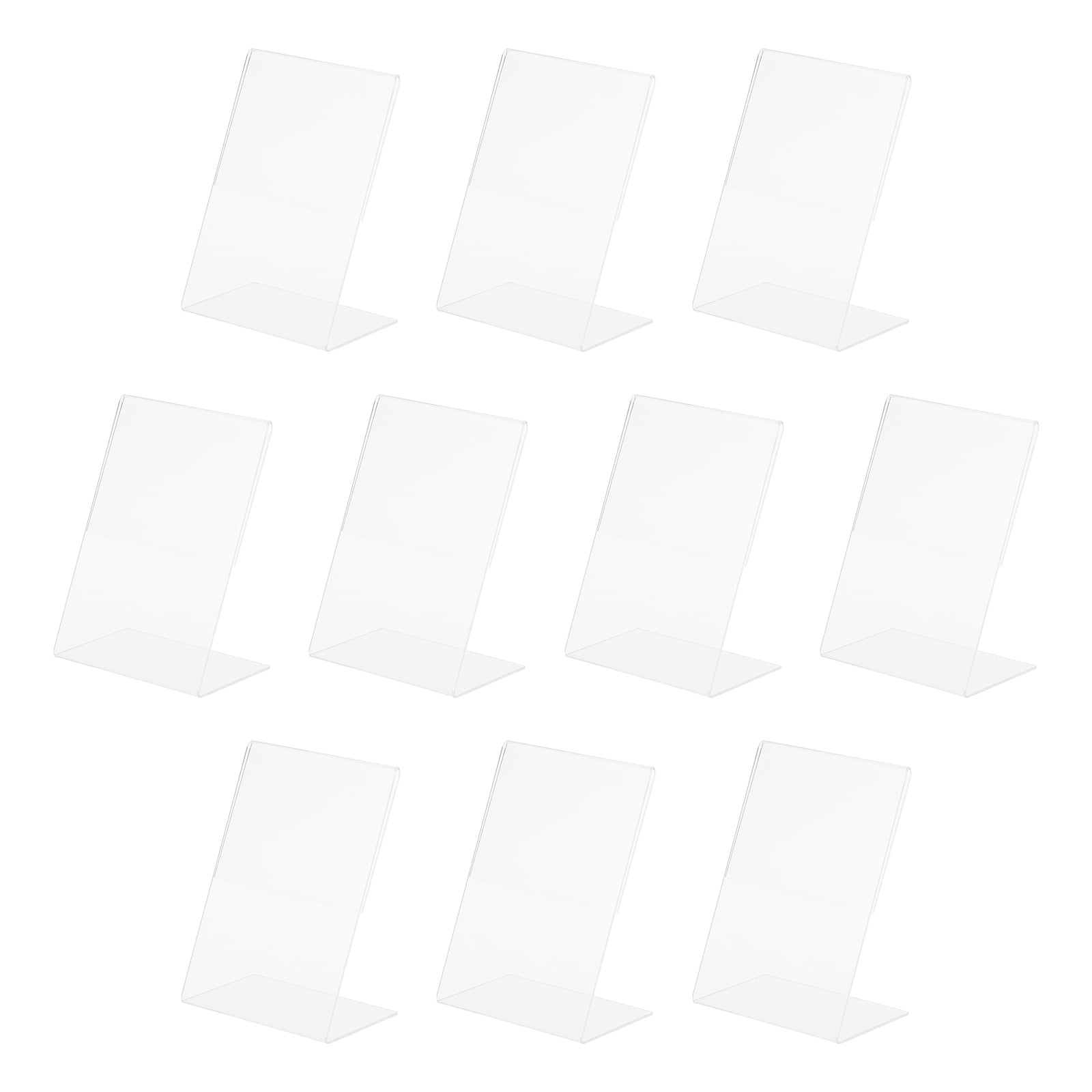 Slant Back Acrylic Sign Holder, 3.9 x 2.8 Inch Clear Sign Display ...