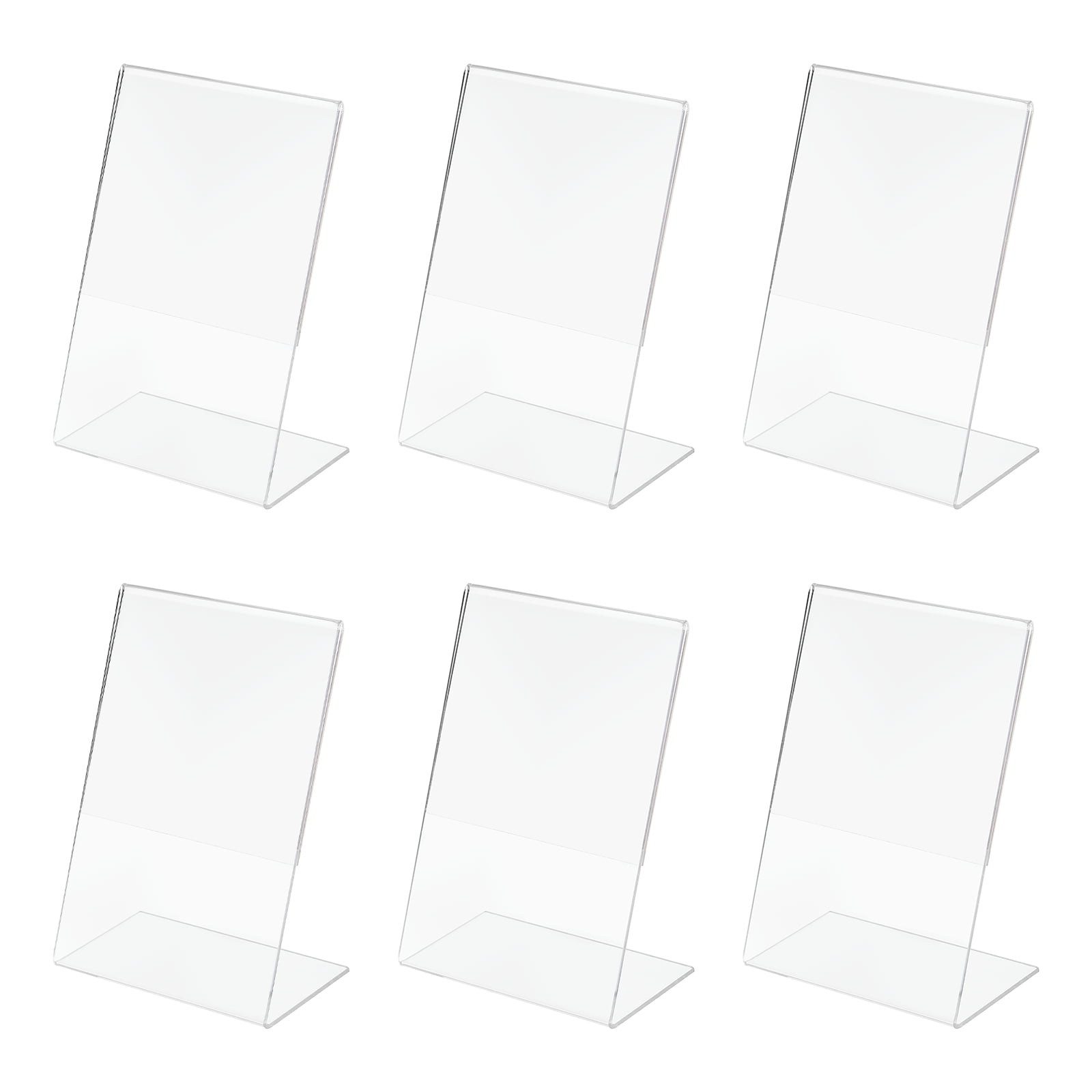Slant Back Acrylic Sign Holder, 5.1 x 3.5 Inch Clear Sign Display ...