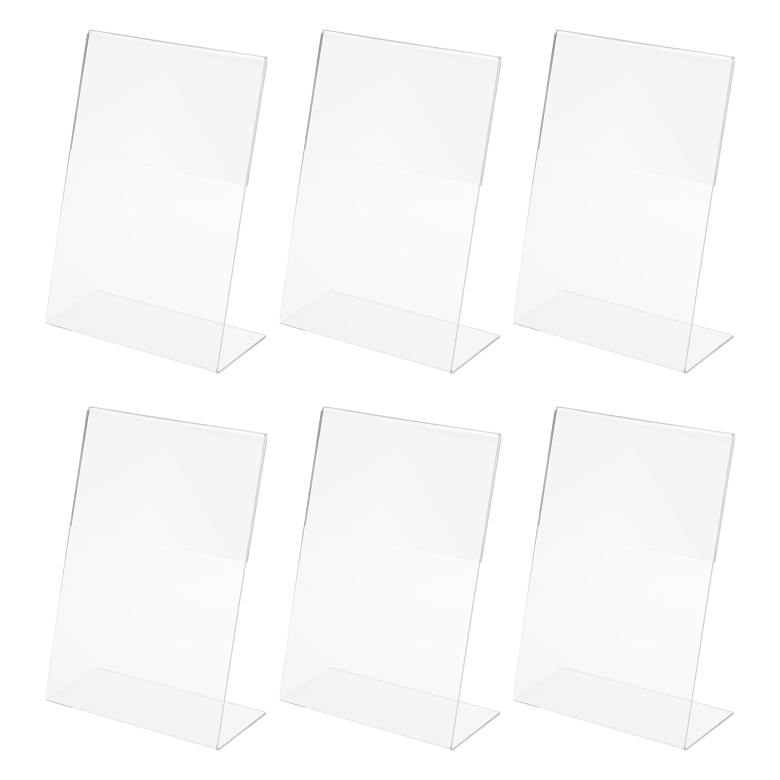 Slant Back Acrylic Sign Holder, 8.3 x 5.9 Inch Clear Sign Display ...