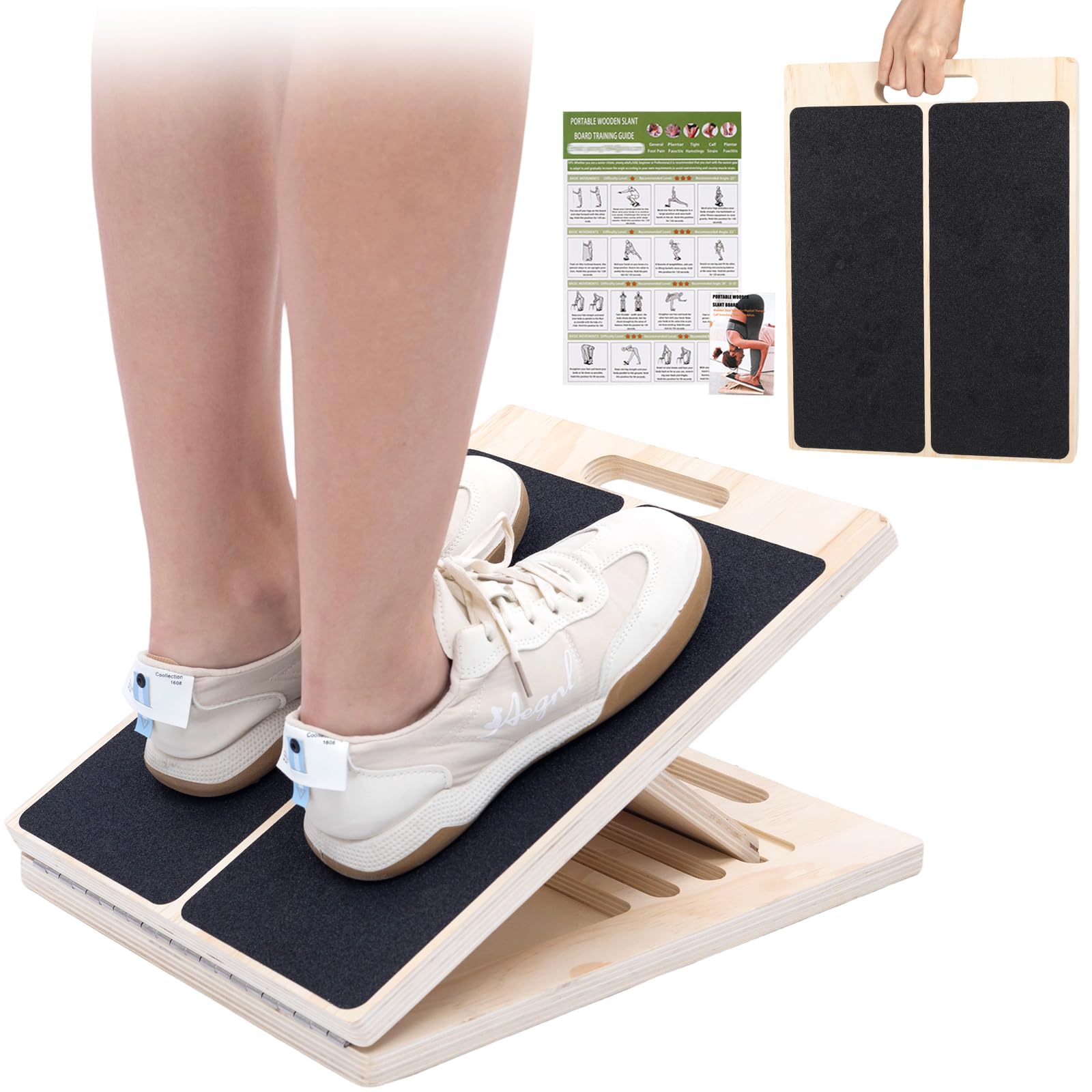 Slant Board for Calf Stretching, 5 Angle Portable Adjustable Calf ...