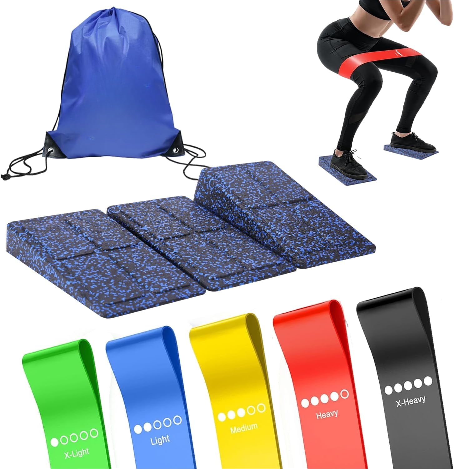 Slant Board Squat Wedge for Calf Stretching，3 Pcs 12" x 6.3" Foot ...