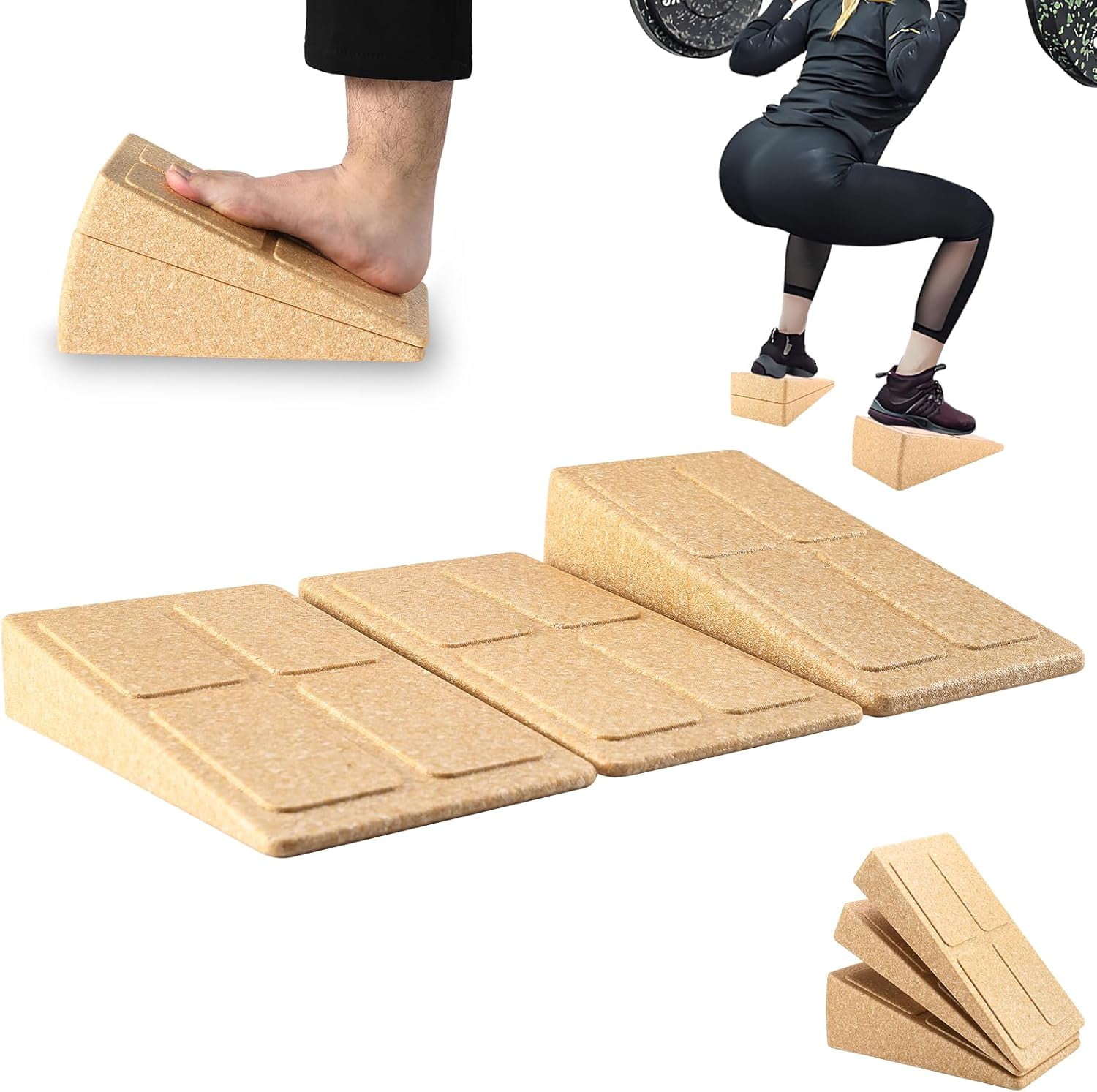 Slant Board Squat Wedge for Calf Stretching，3 Pcs 12" x 6.3" Foot ...