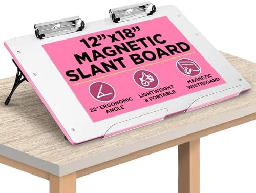 Slant Board for Writing – Adjustable Magnetic Whiteboard & 22° Angle ...
