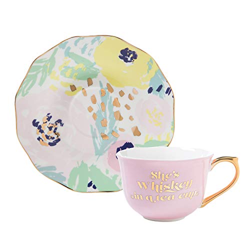 Creative Brands Slant Collections - Ceramic Tea Cup and Saucer Set, 5 ...
