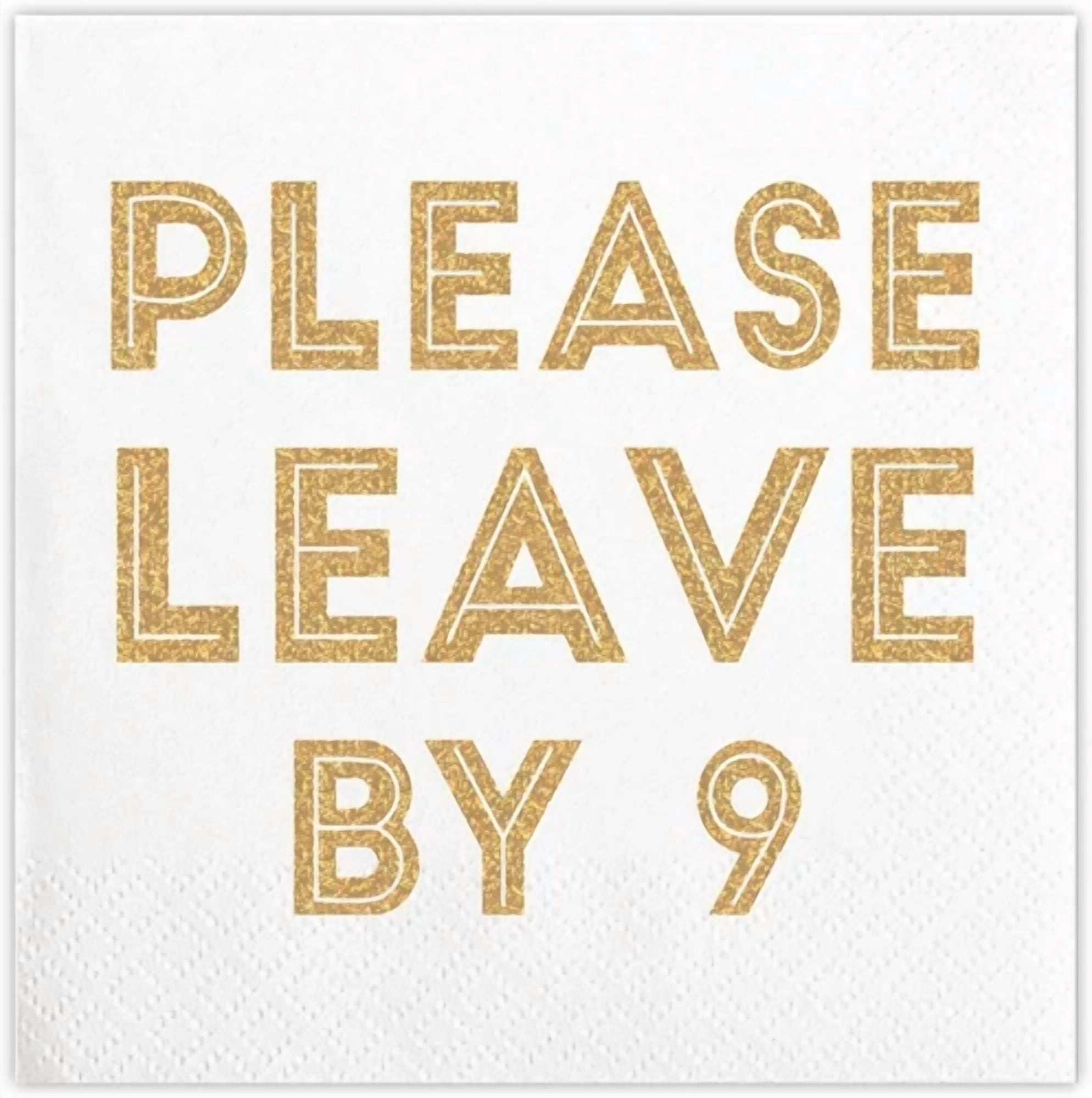 Slant Collections Cocktail/Beverage Paper Napkins, 20-Count, Please Leave By 9 - Walmart.com