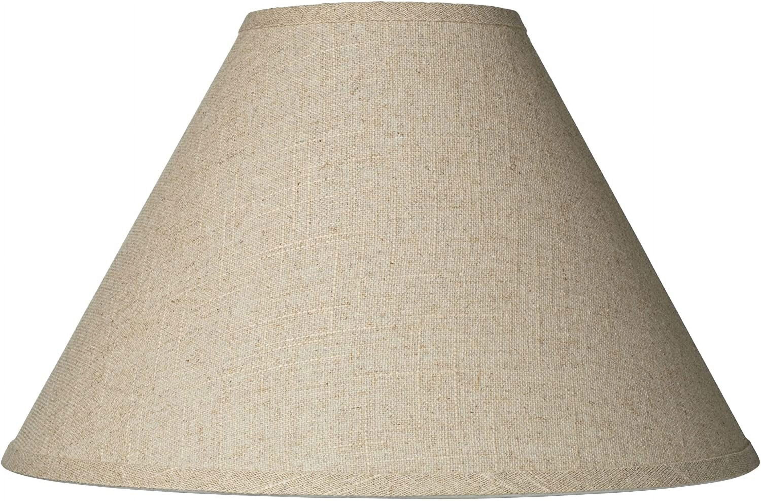 Slant Lamp Shade Replacement Large Beige Brown Round Rustic Fine Burlap ...