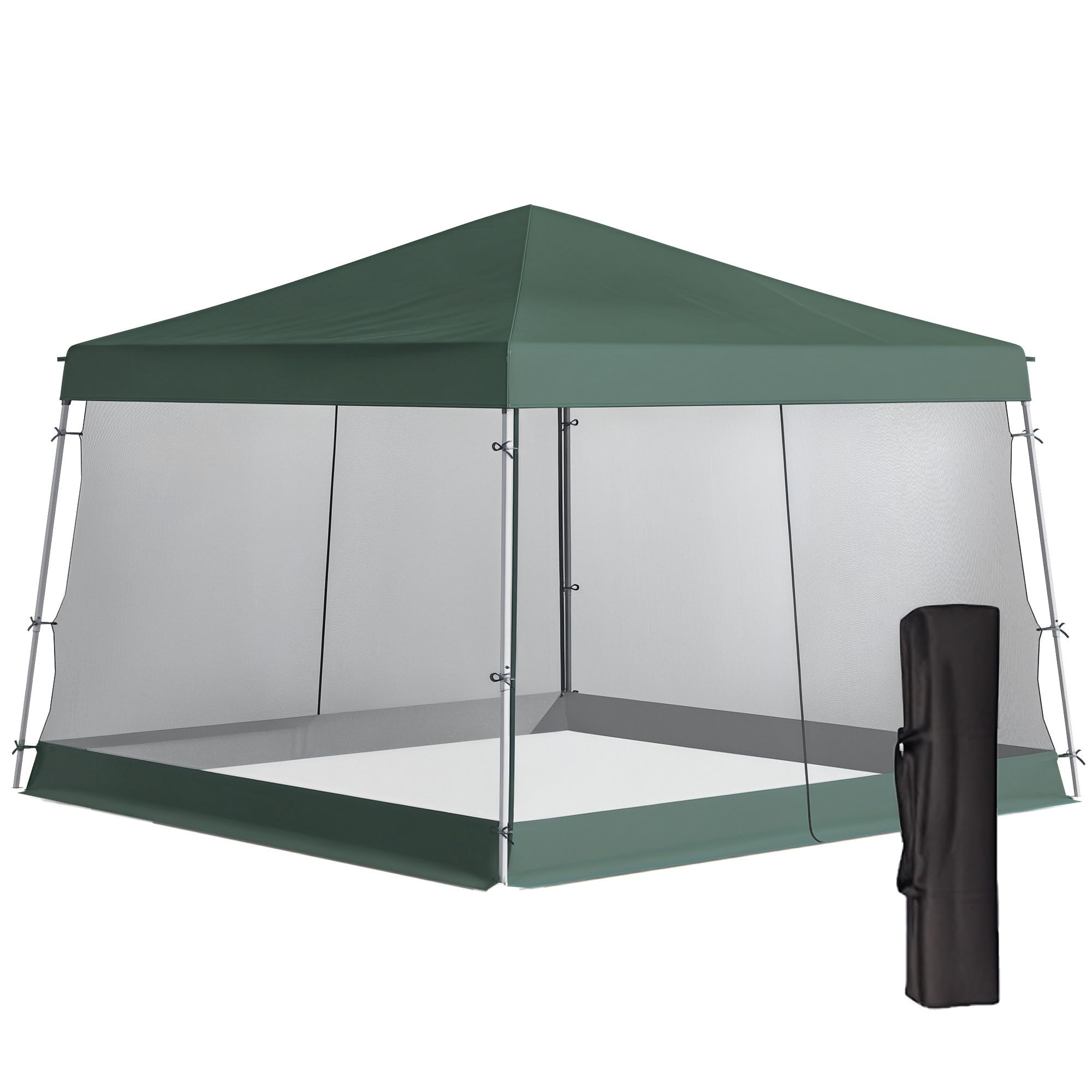Slant Leg Pop Up Canopy Tent with Netting and Carry Bag, Instant Sun ...