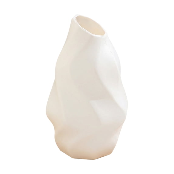 Slant Neck Decorative Vase , Angled Opening Origami Shape with Waist ...