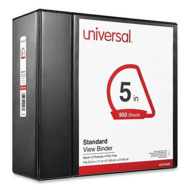 Universal Deluxe Easy-to-Open Binder, 5" Capacity, 11x8.5 (3) D-Ring ...