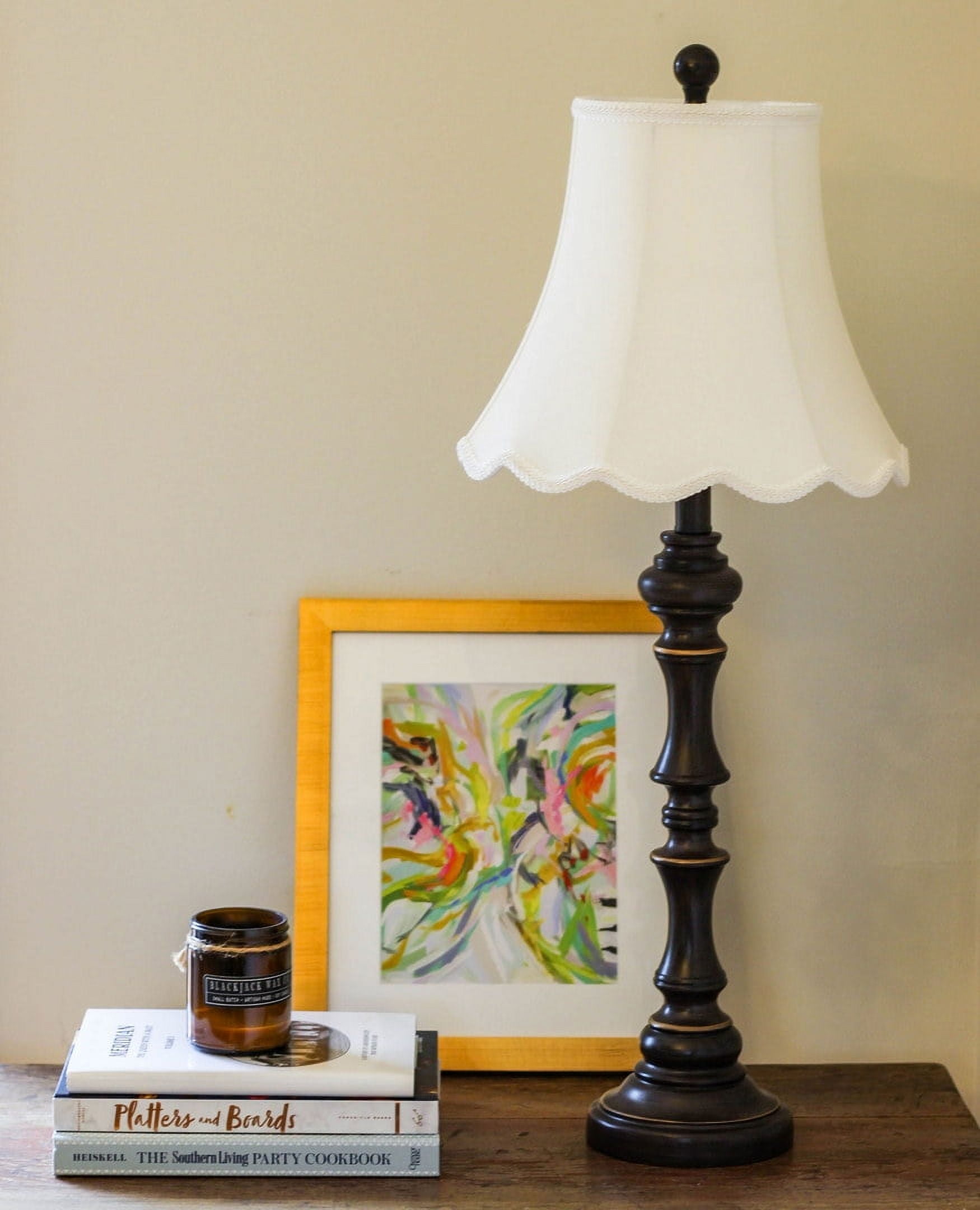 Table Lamps Slant Scallop Bell Softback Lampshade with Washer Fitter ...