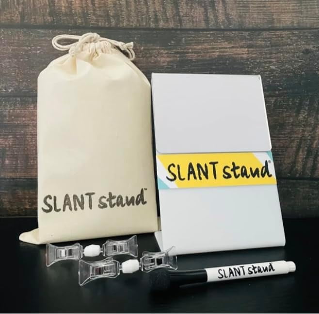 Slant Stand Table Top Dry Erase Board, Mirror, and Marker for Education ...