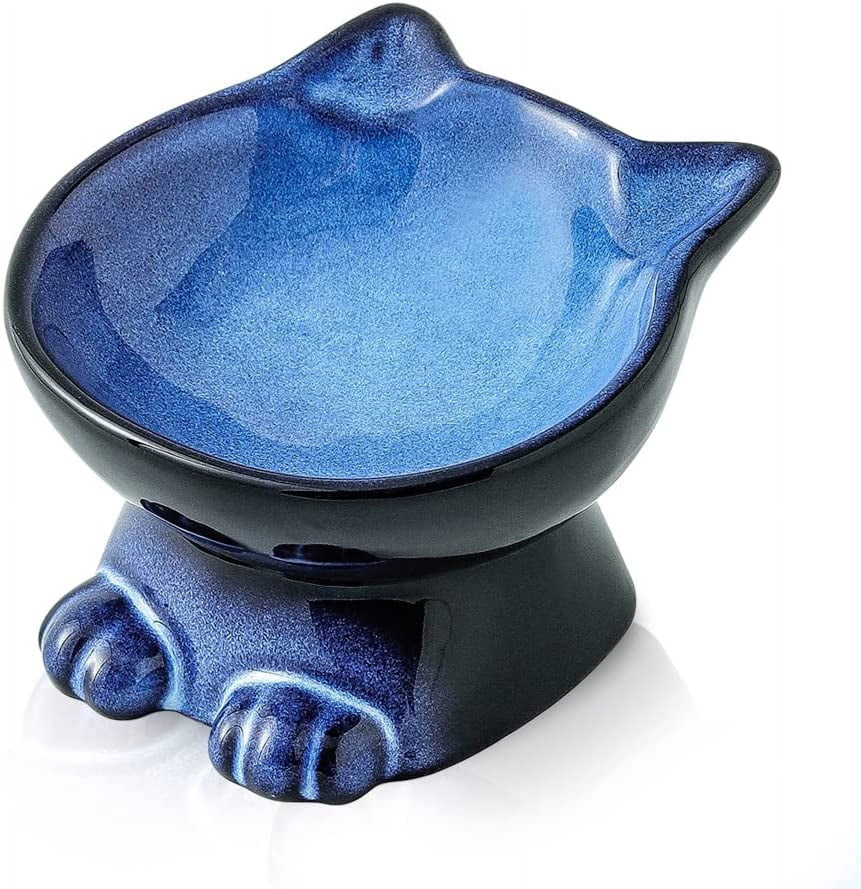 Slanted Elevated Cat Bowls: 5 Inch Ceramic Raised Cat Food Bowl for ...