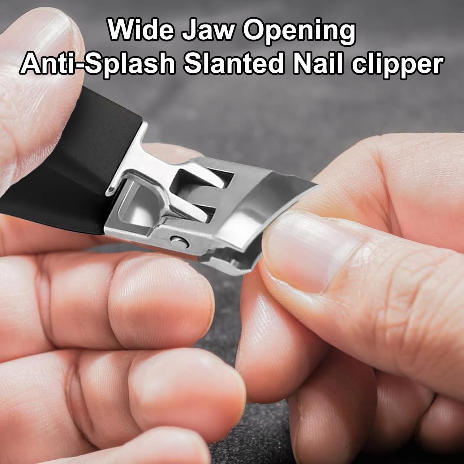 Slanted Nail Clippers, Anti-Splash Wide Jaw Toenail Clippers, Long ...