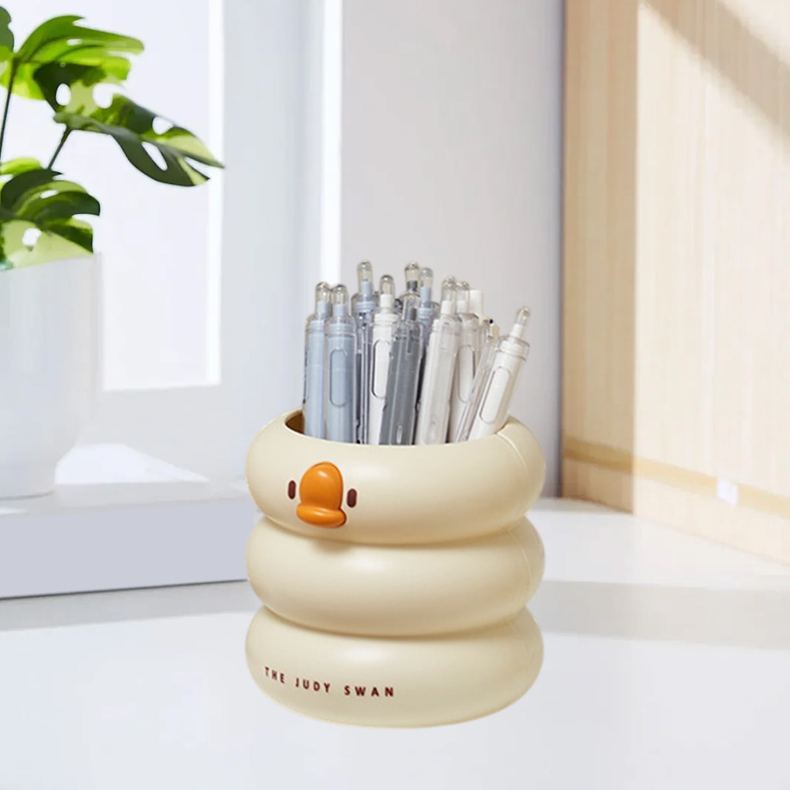Slanted Pen Desktop Storage Box Stationery Rack with Removable Grids 4 ...