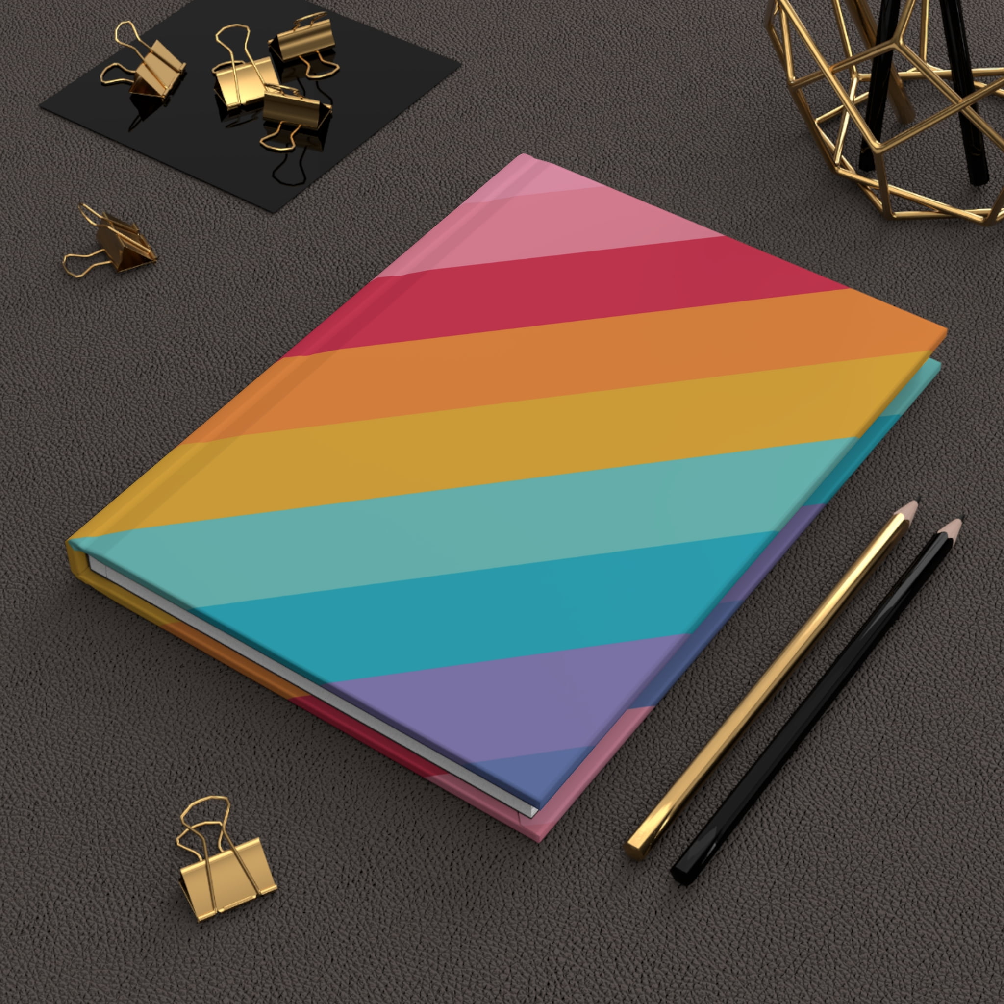 Slanted Rainbow Hardcover Matte Journal - Walmart Business Supplies