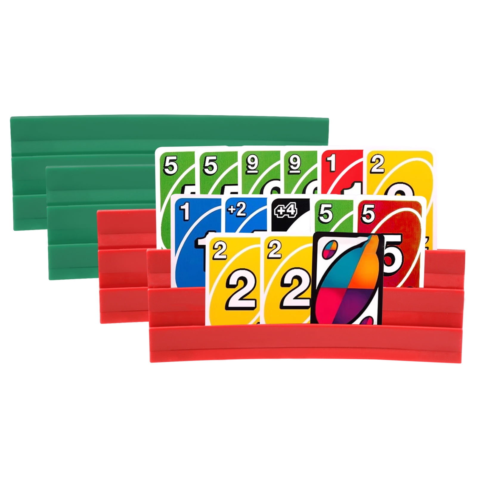 Slanted Slot Game Card Holder 4 Pack, Stackable Playing Card Rack ...