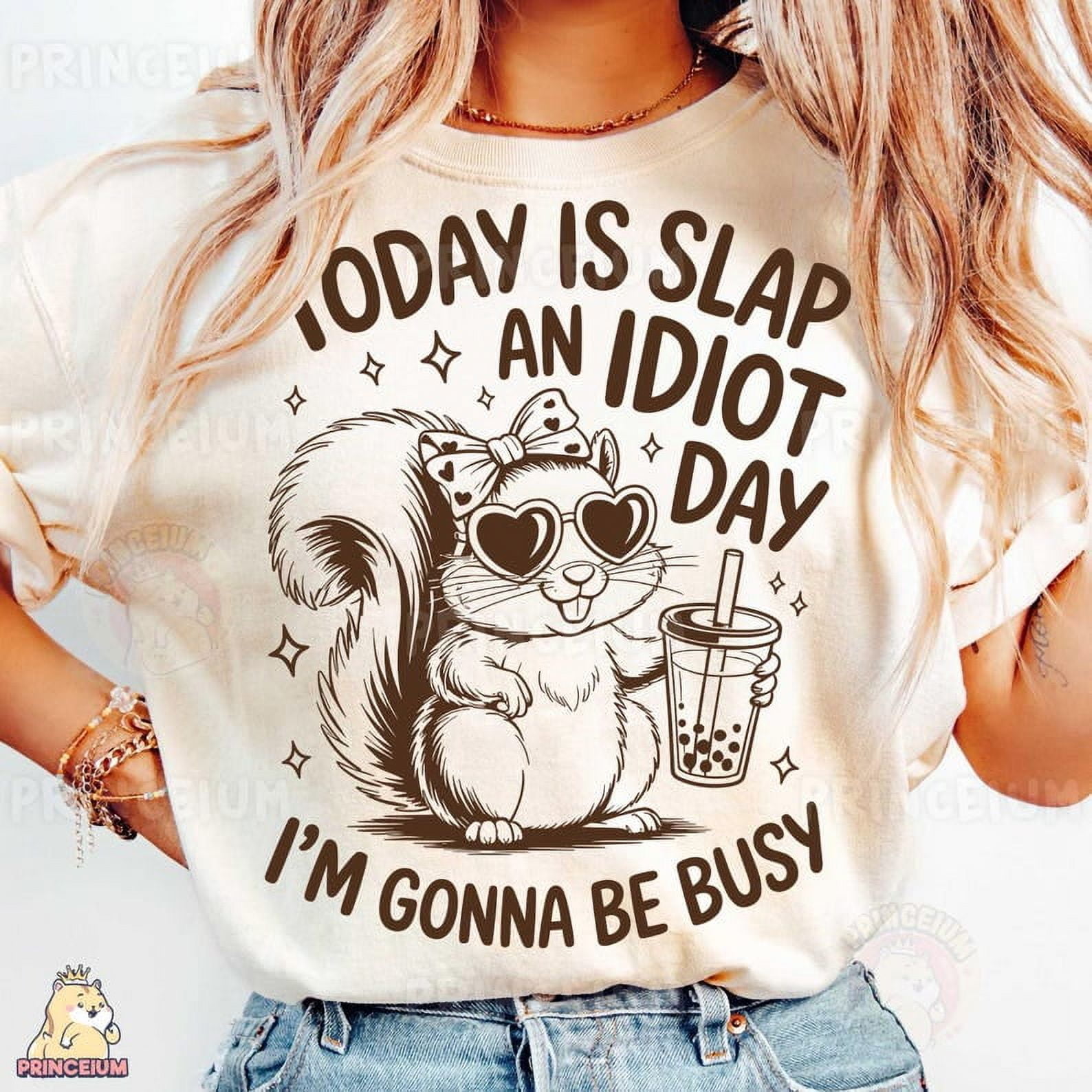 Slap an Idiot Day T-Shirt, Funny Squirrel Shirt, Sarcastic Humor Shirt ...