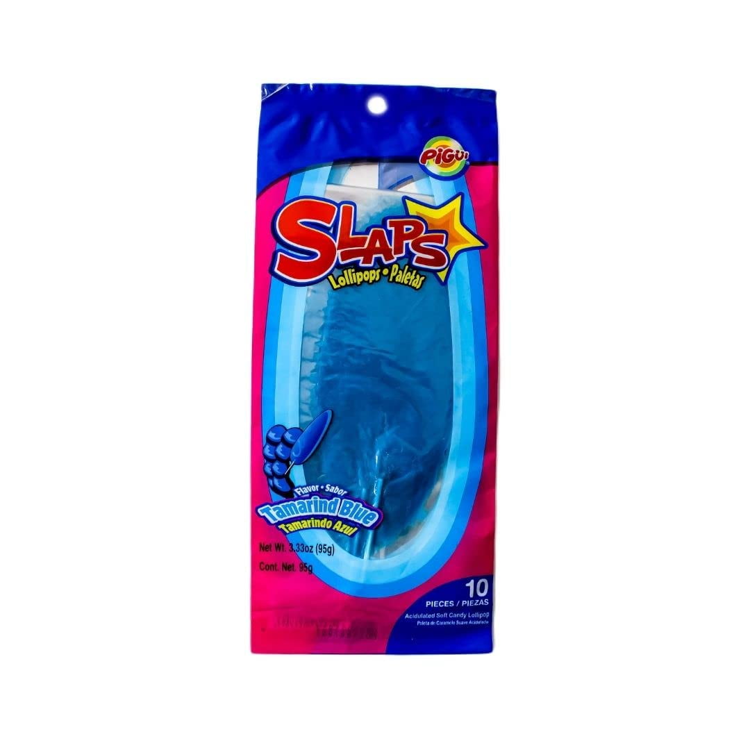 Slaps Tamarind Blue Flavor Paletas Mexican Candy (20 Lollipops ...