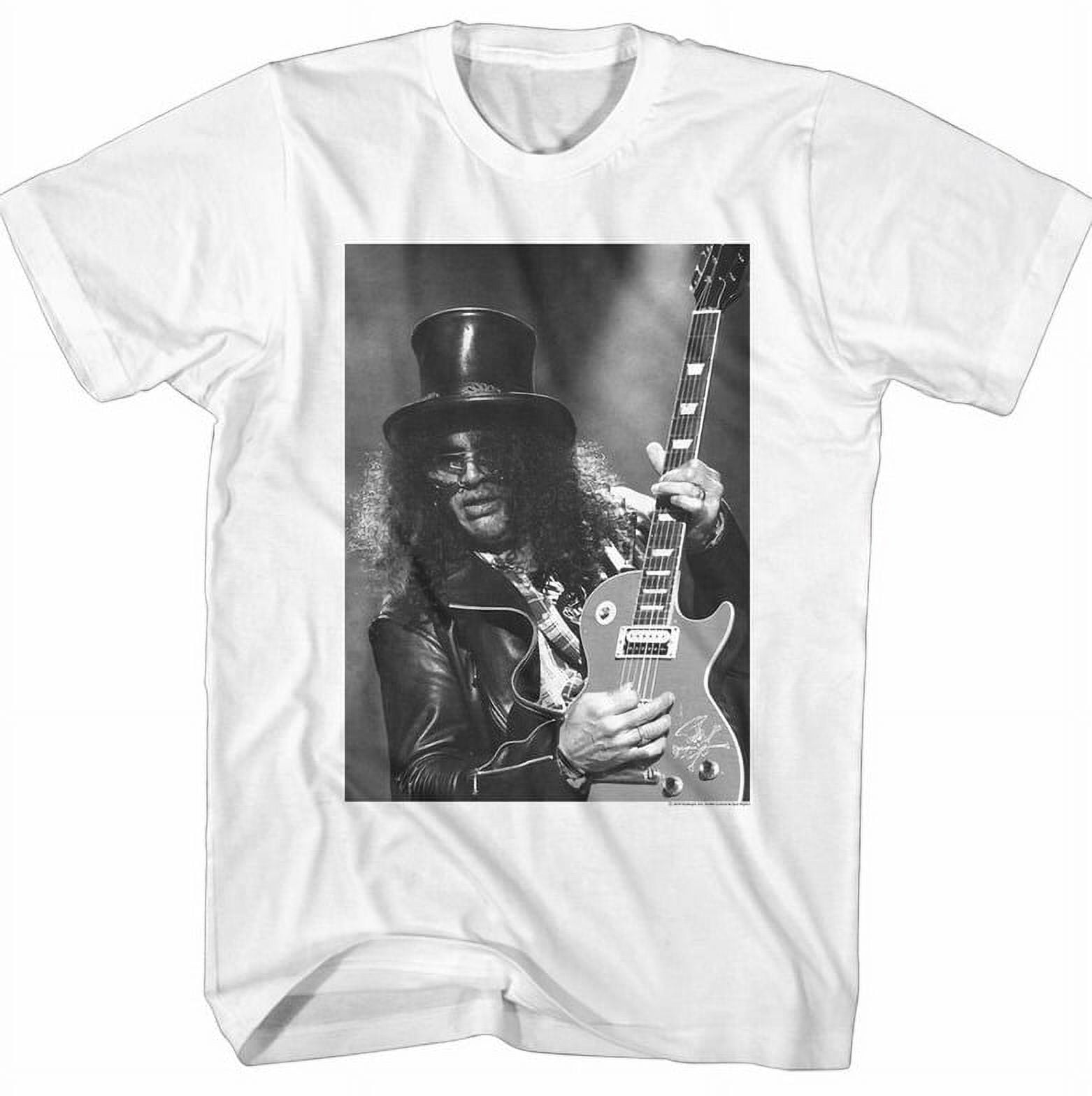 Slash B and W Slash With Guitar White Adultshirt - Walmart.com