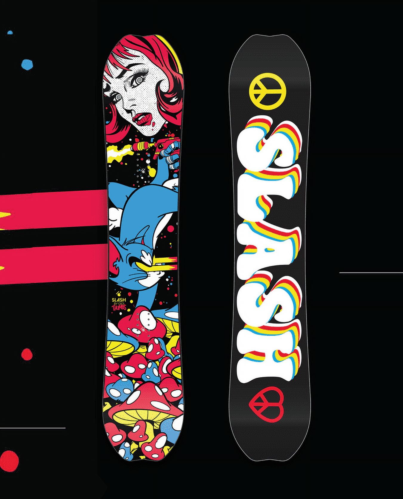 Slash Happy Place Snowboard – CamRock Profile, Lightweight Pop Woodcore ...