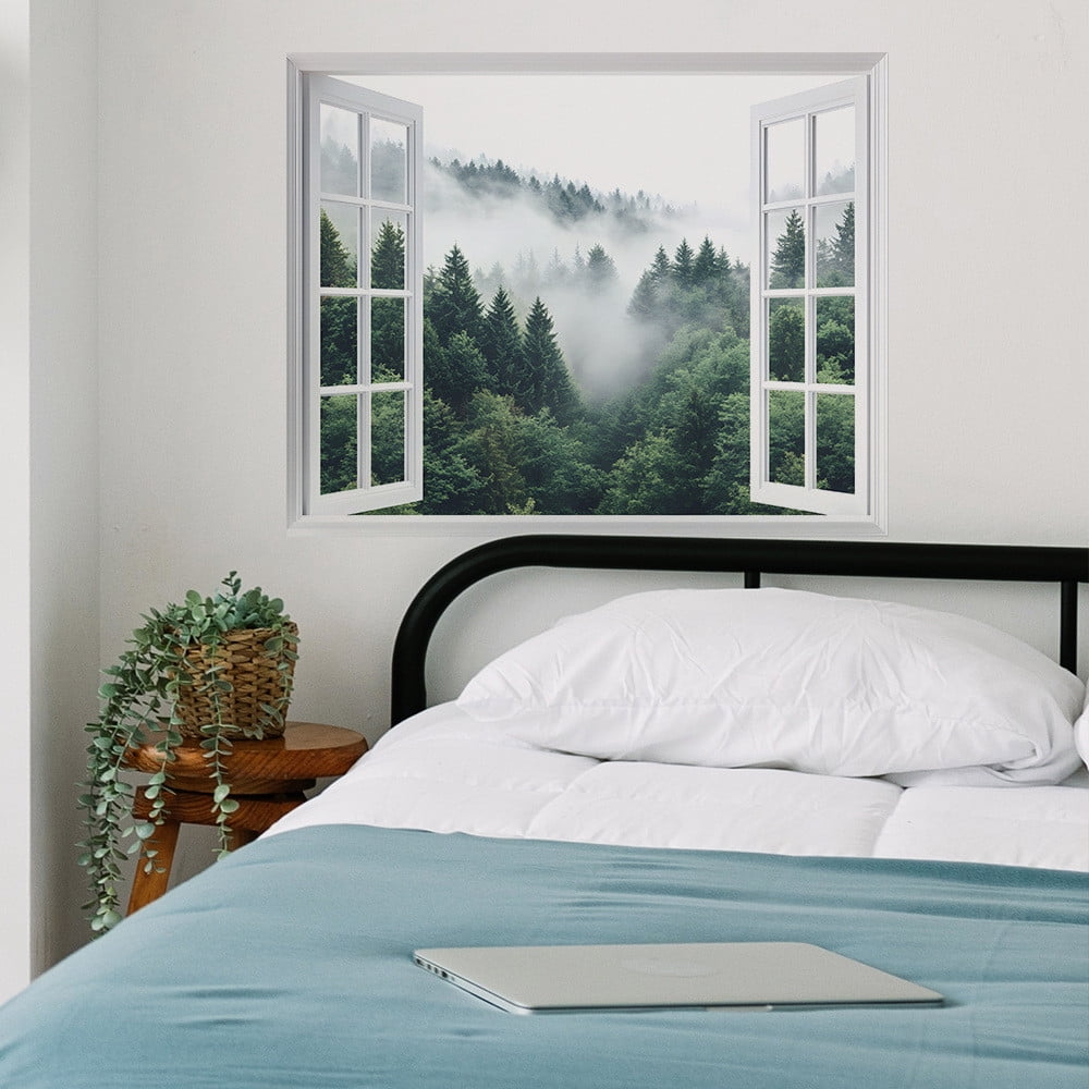 Slash Prices, Simulated Fake Window Wall Sticker Forest Scenery for ...