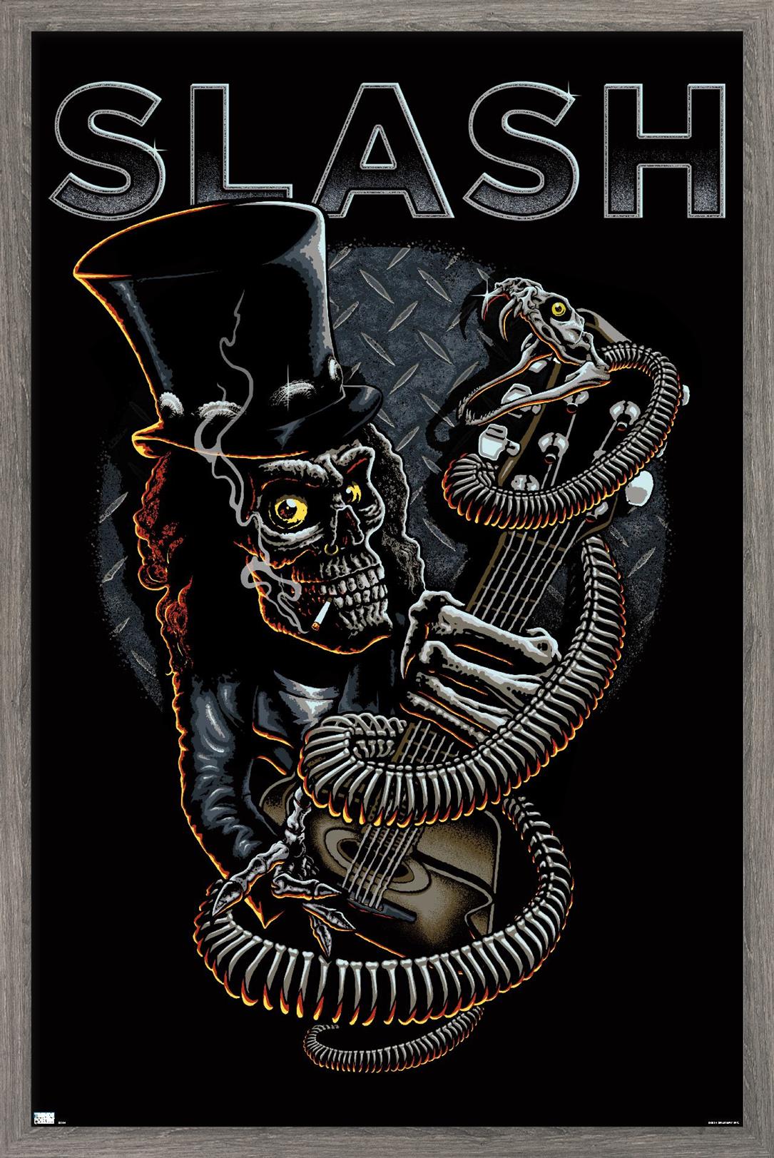 Slash - Skull Guitar Snake Wall Poster, 22.375" x 34" Framed - Walmart.com