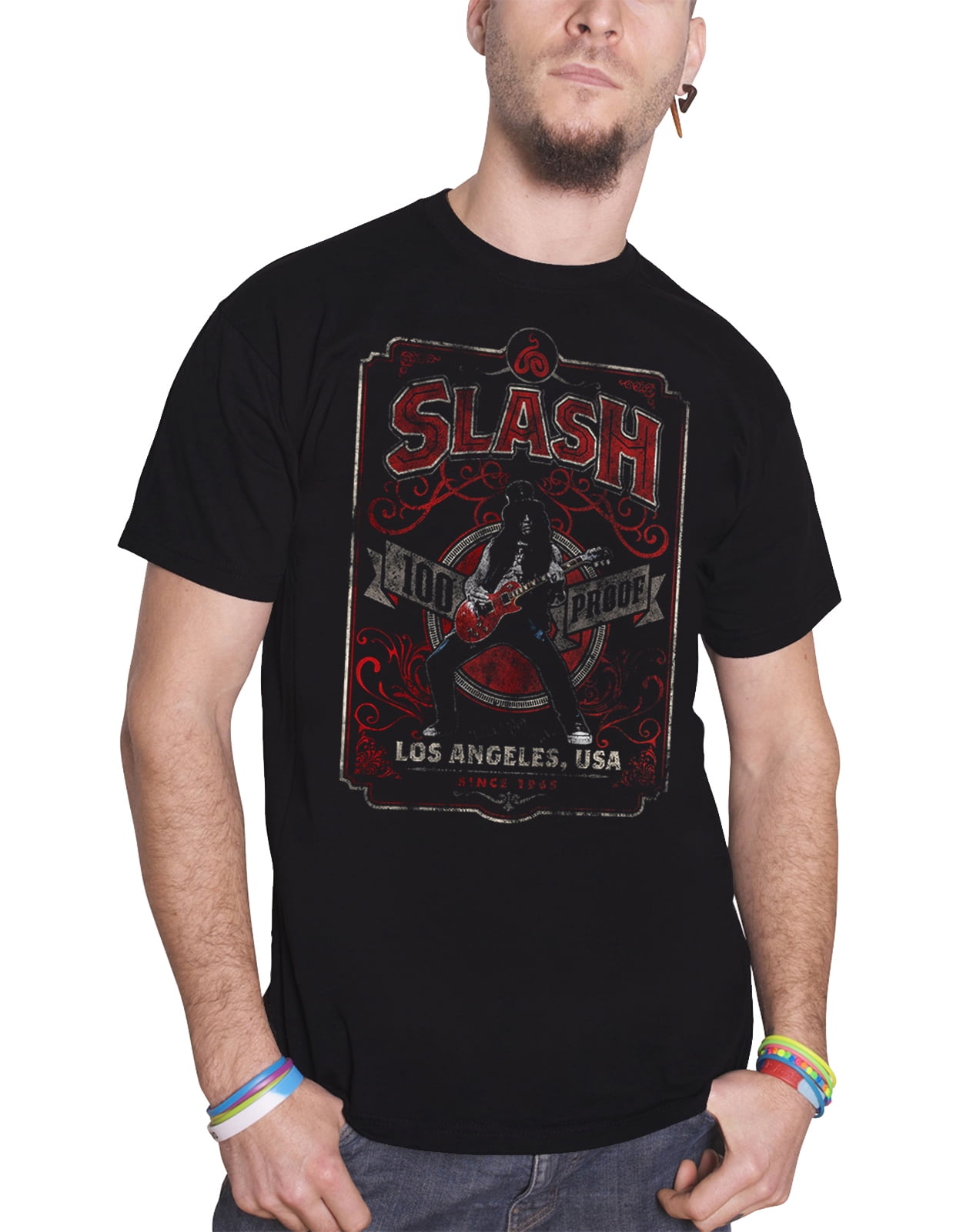 Slash T Shirt Whiskey Label new Official Mens Black - Walmart.com