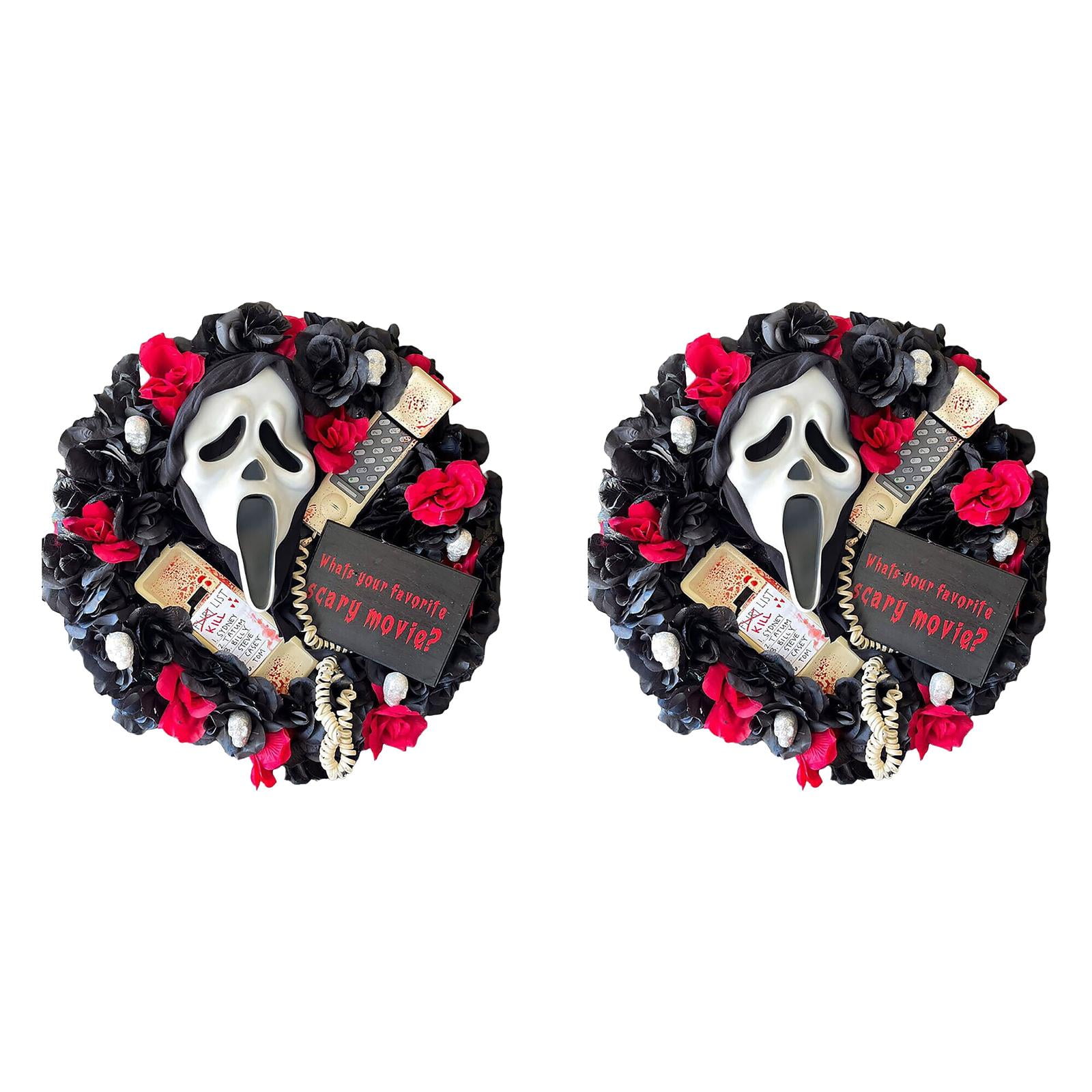 Slasher Ghostface Wreath - Halloween Wreath, 17.7 Inch Halloween Wreath ...