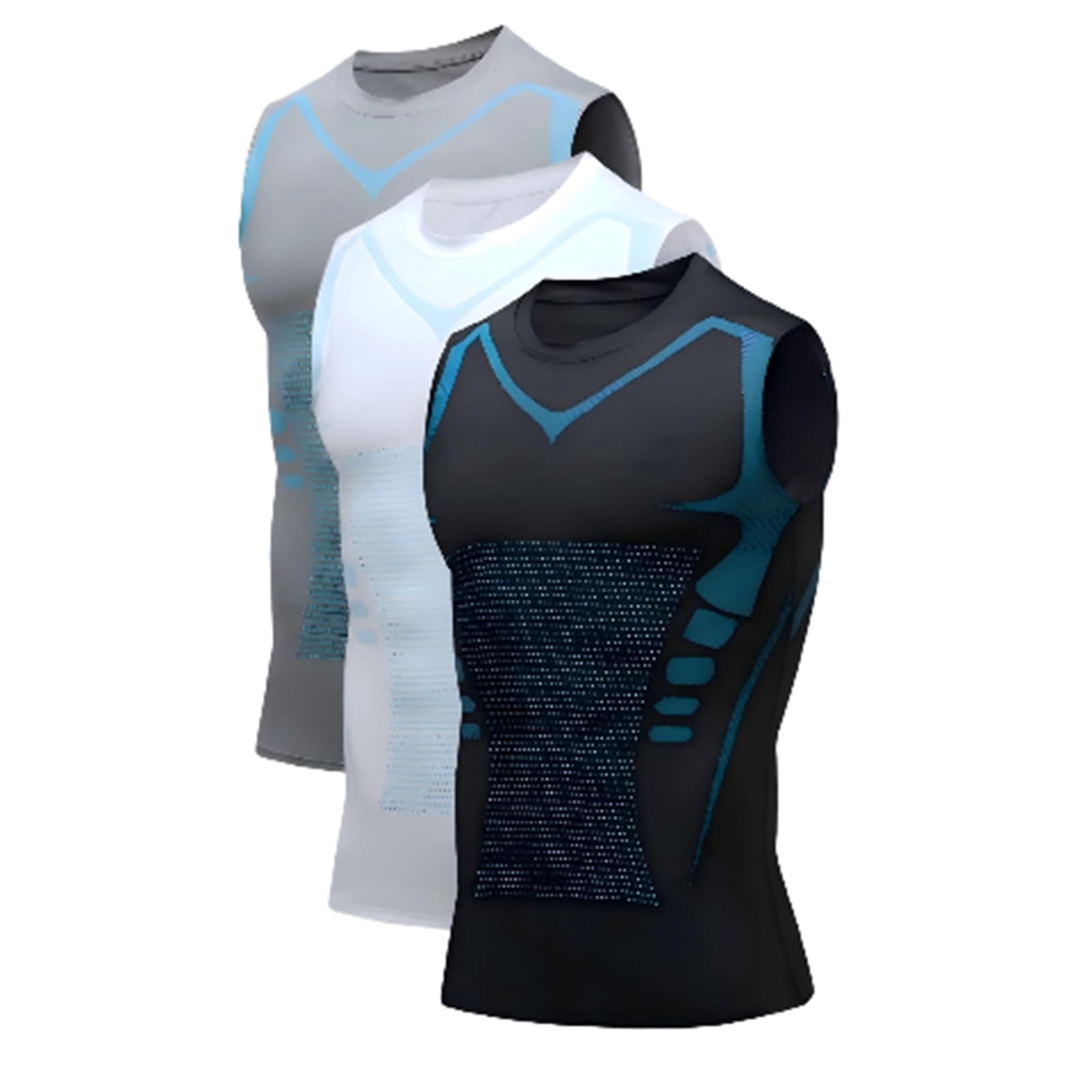 Slashes Shaping Sleeveless Shirt Men's Ionic Body Shaping Sleeveless ...