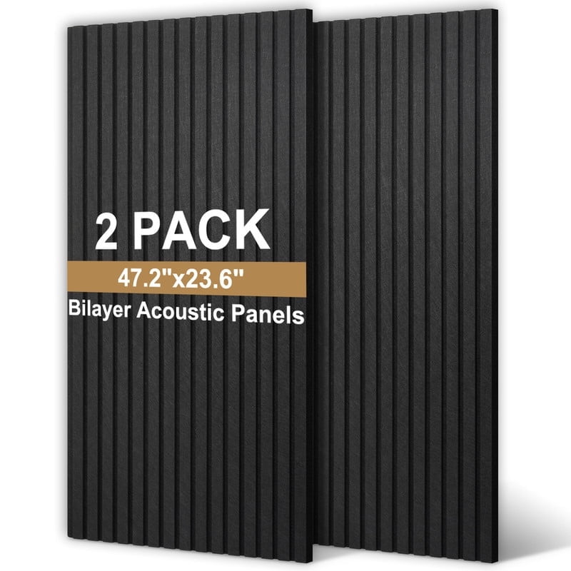 DOLLAR BOSS Slat Acoustic Panels 2 Pack Acoustic Panels, 47.2" X 23.6 ...