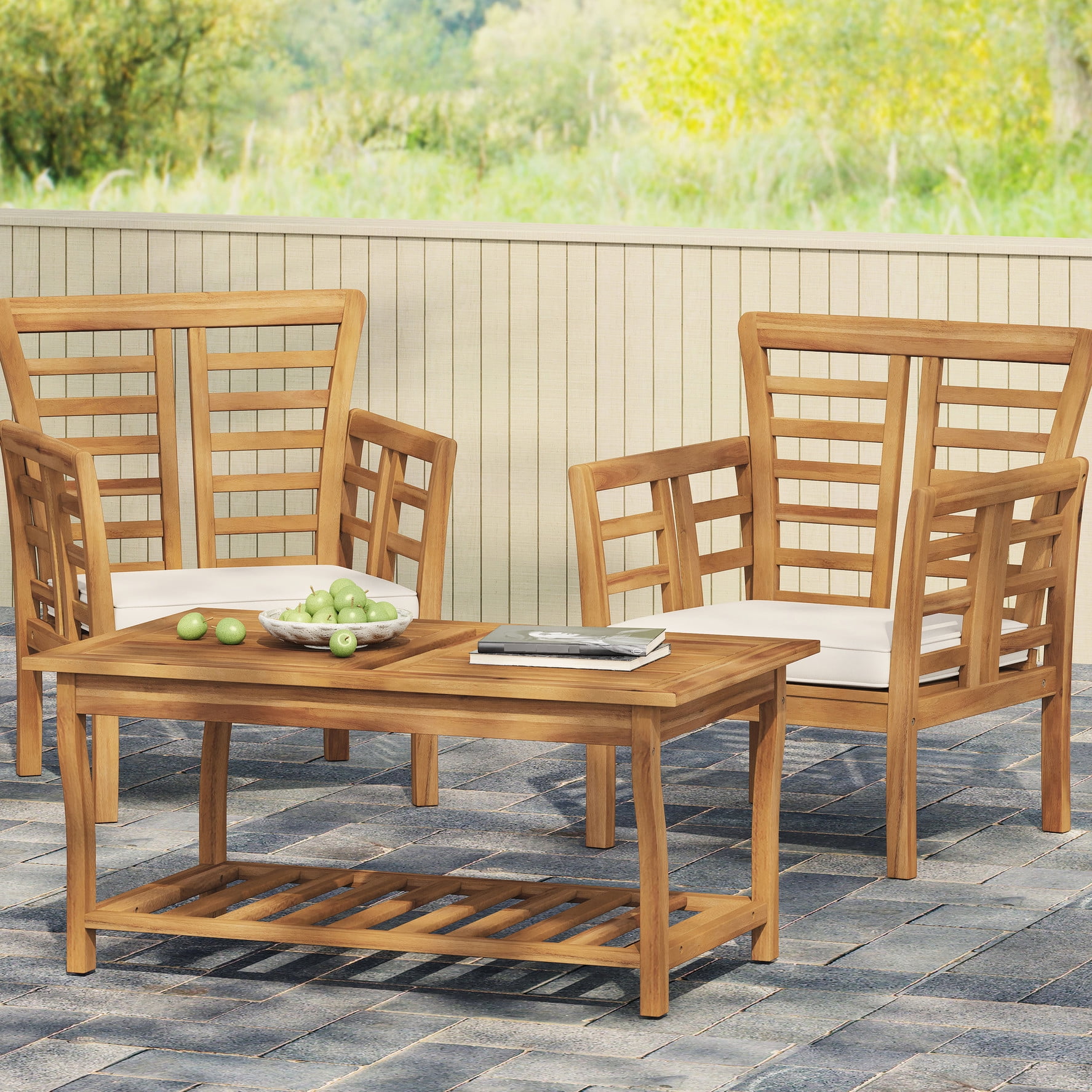 Slat Panel Design / Modern Patio Seating / Weather - Resistant Wood Set ...