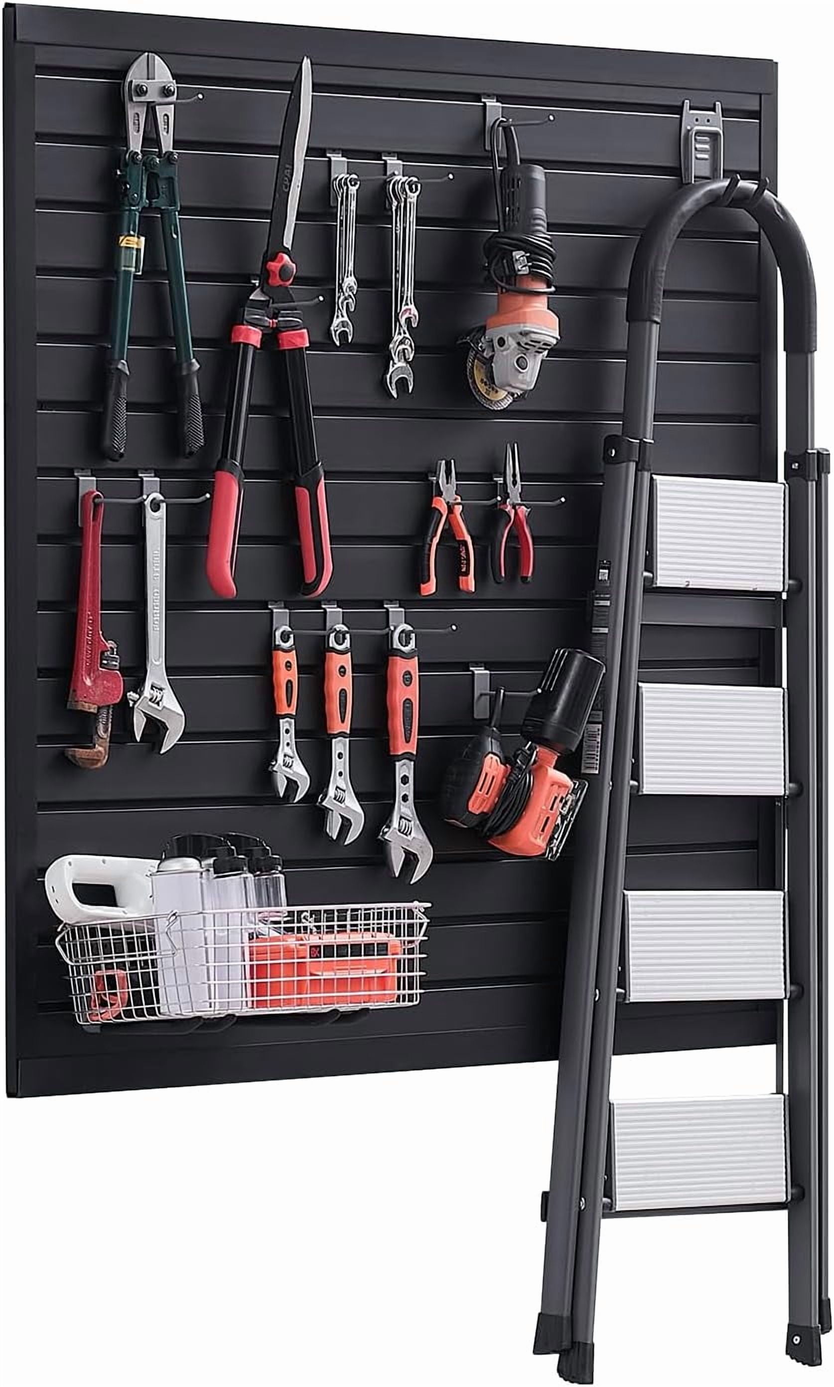Slat Wall Paneling, 4 x 4 ft, PVC Garage Slatwall with Modular Design ...