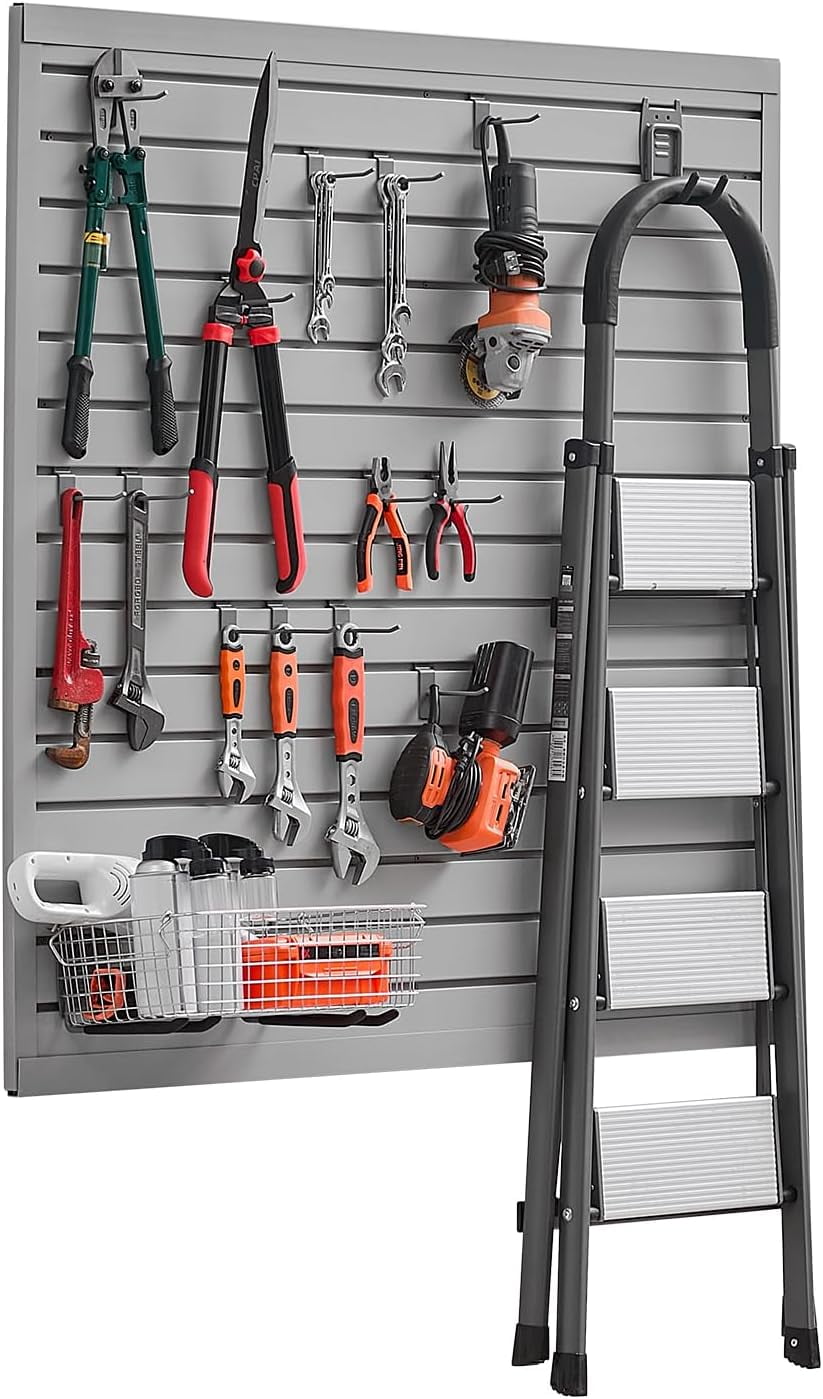 Slat Wall Paneling, 4 x 4 ft, PVC Garage Slatwall with Modular Design ...