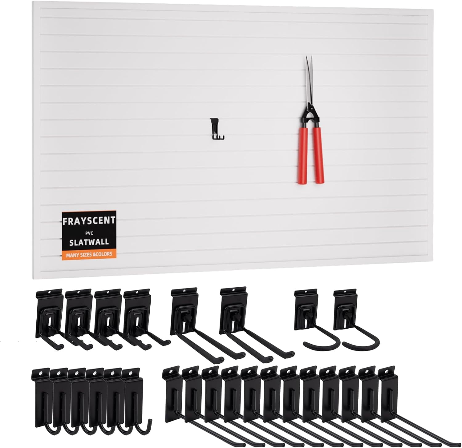 Slat Wall Paneling 4x8 ft with 26pcs Slat Wall Hanging Hooks, Garage ...