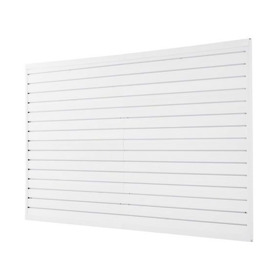 Slat Wall Paneling 8x4 ft, White PVC Garage Slatwall with Accessories ...