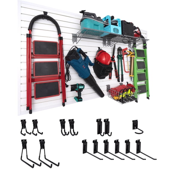 Slat Wall Panels Paneling Garage Storage PVC Wall Panels with 15Pcs ...
