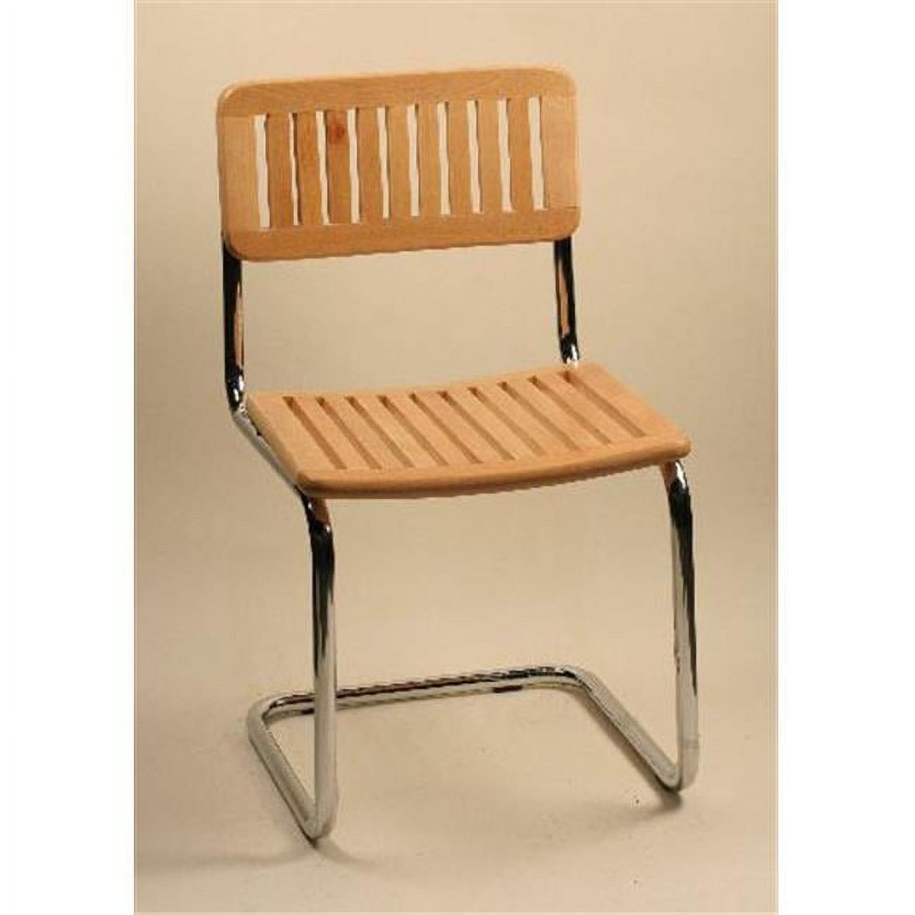 Breuer Wooden Slat Chair with Chrome Frame - Walmart.com