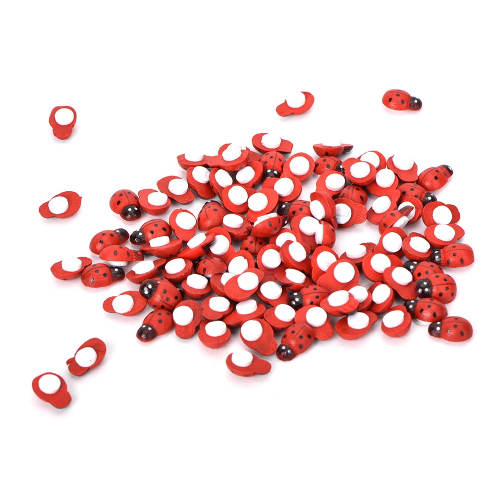 Slatcetga 100PCS Ladybugs Micro Landscape Miniature Ornament Garden ...
