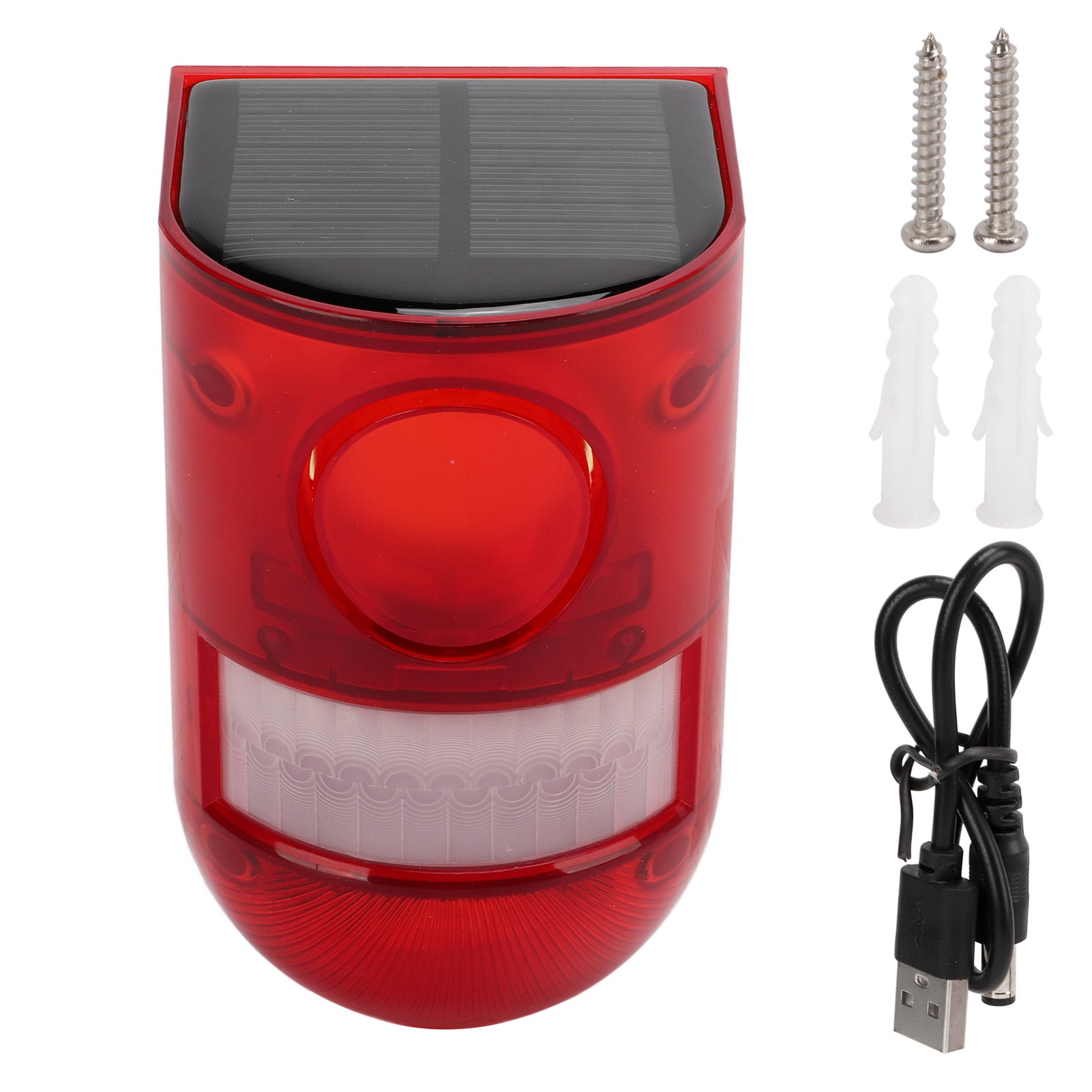 Slatcetga Solar Alarm Sound Light Strobe Motion Sensor Waterproof ...