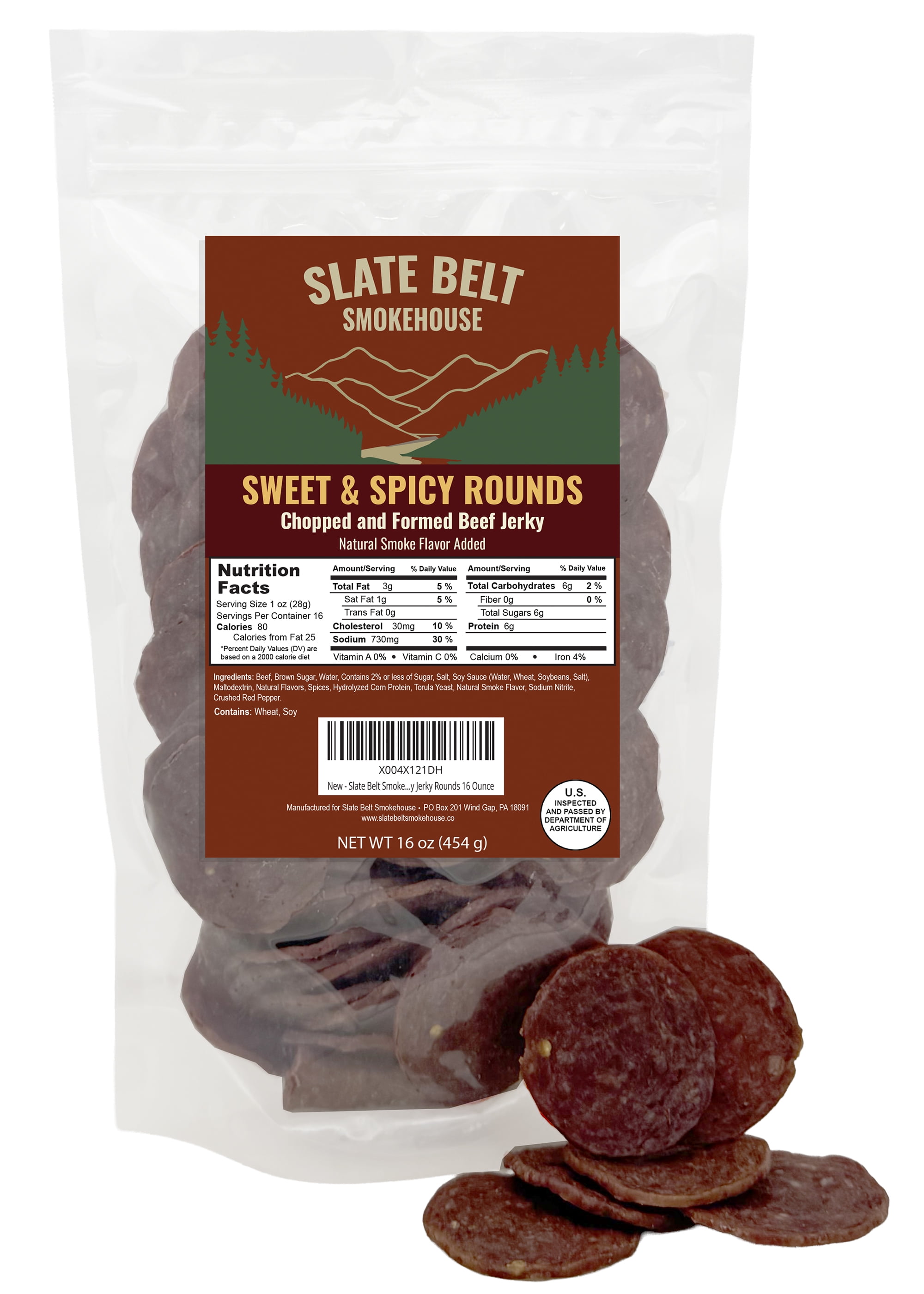 Slate Belt Smokehouse Sweet and Spicy Jerky Rounds, Beef Medallions ...