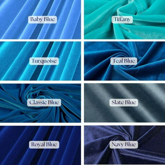 Slate Blue Luxury 4-Way Stretch Velvet Fabric by the Yard - Soft ...