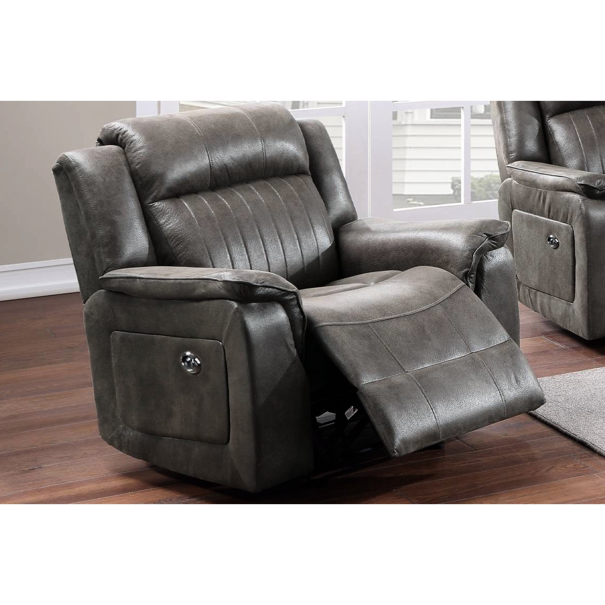 Slate Blue Recliner Chair With Motion And Supportive Padding Color ...