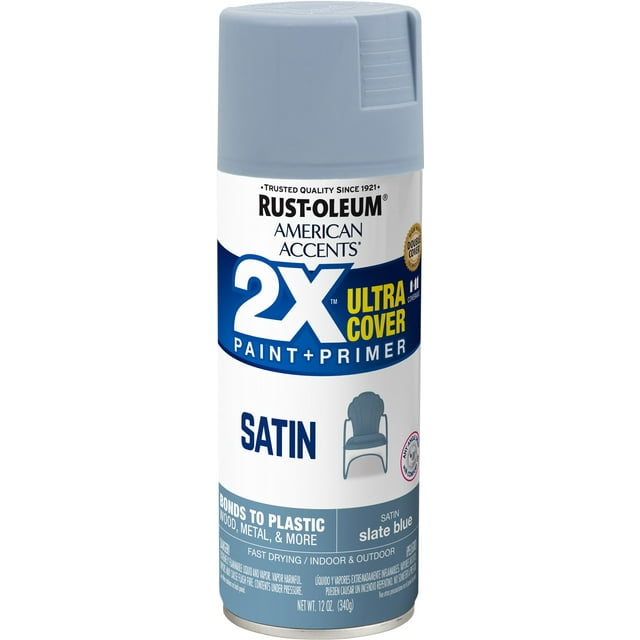 Slate Blue, Rust-Oleum American Accents 2X Ultra Cover Satin Spray ...